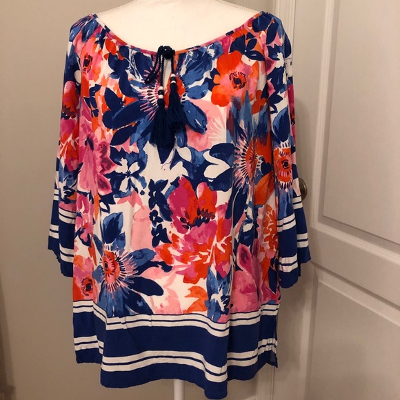 Ruby Rd. | Tops | Womens Ruby Rd Vibrant Floraltop Blouse Size Large ...